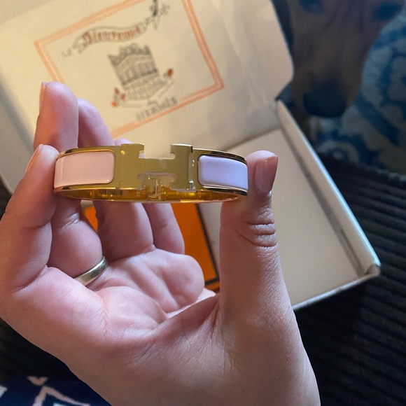 Jewelry | Authentic Hermes Cuff Pink And Gold | Poshmark